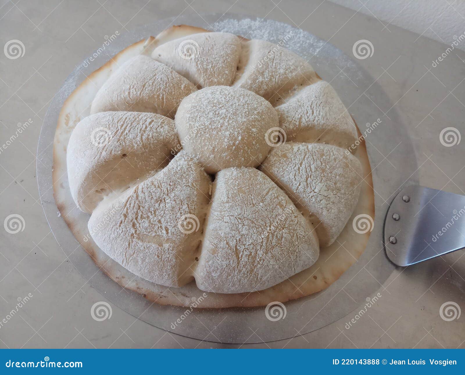 Rised bread ready to bake stock photo. Image of baking - 220143888