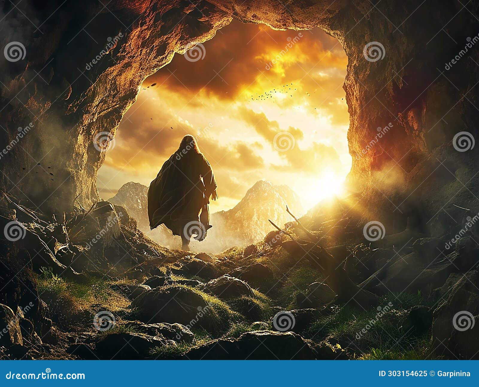 He is Risen Concept, Jesus , Easter Concept, Stock Illustration ...