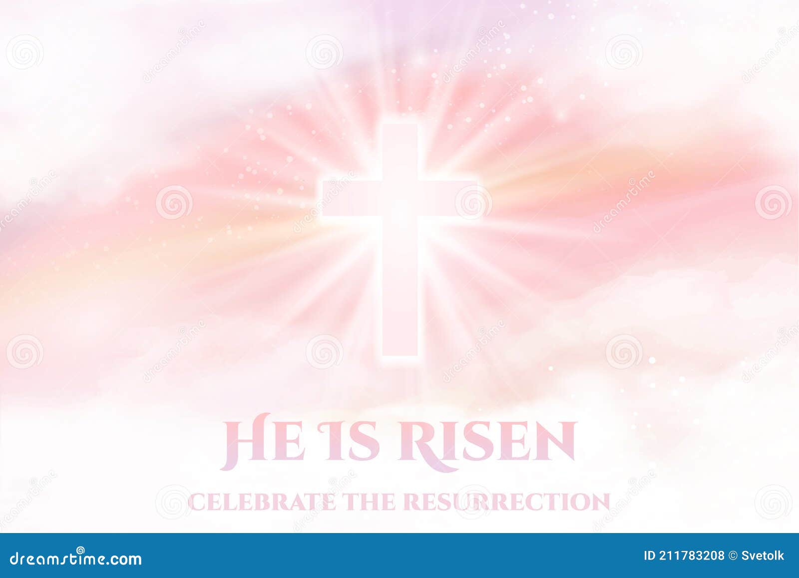 He Is Risen - Easter Banner. Christian Religious Background With Dawn ...