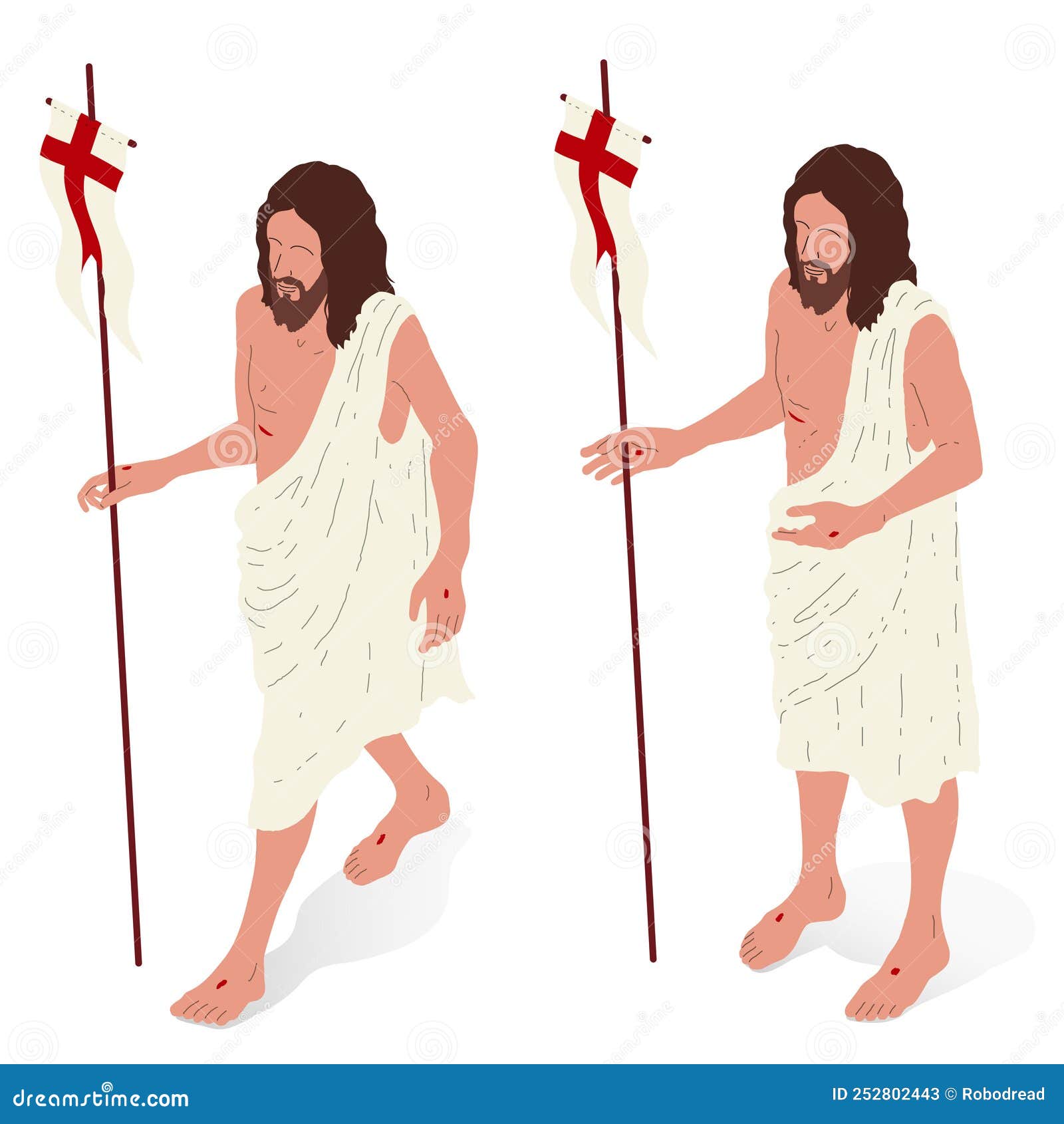 Jesus Standing And Waving His Hand Vector Illustration | CartoonDealer ...