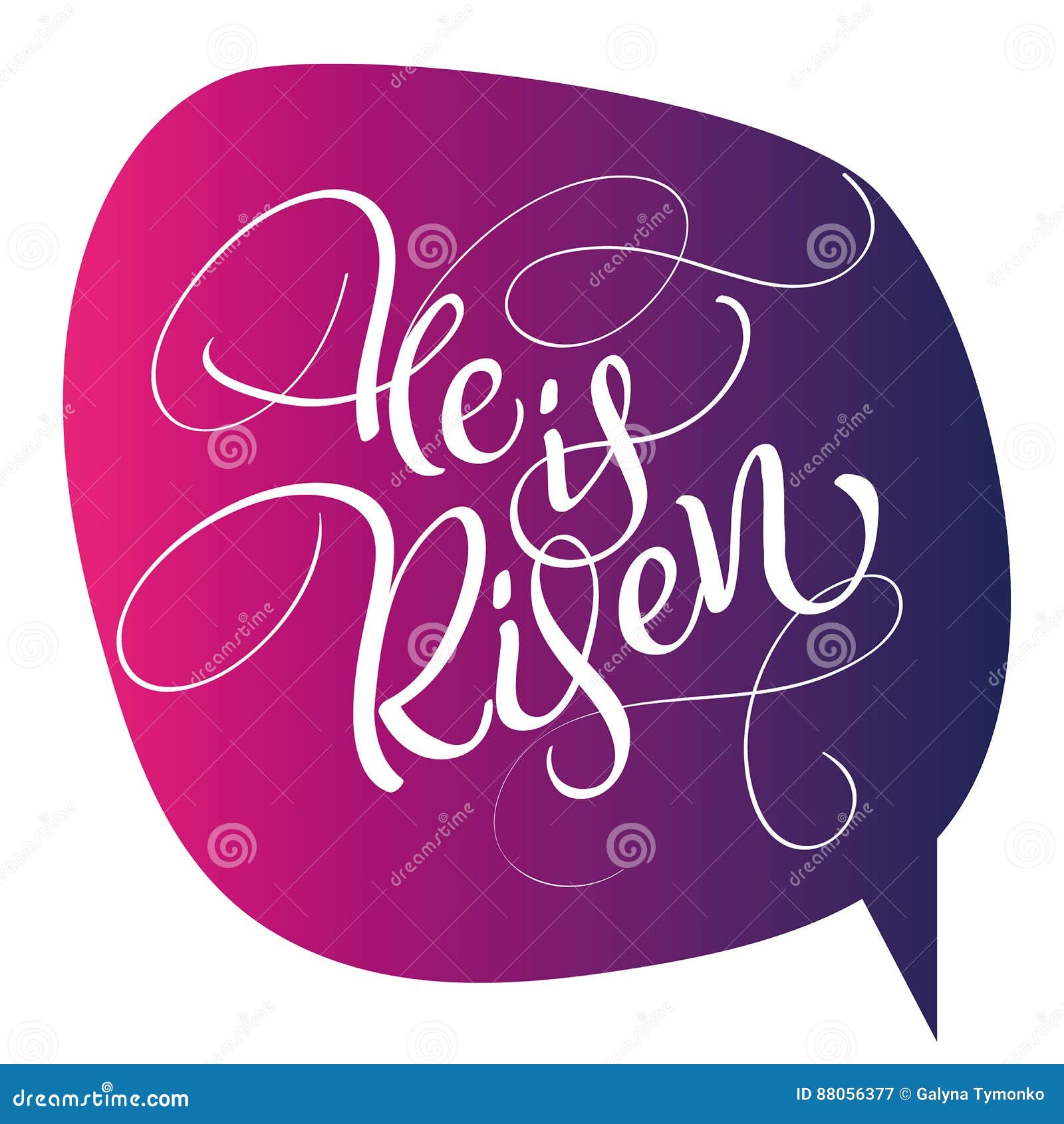 He is Risen Text on Red Background. Calligraphy Lettering Vector ...