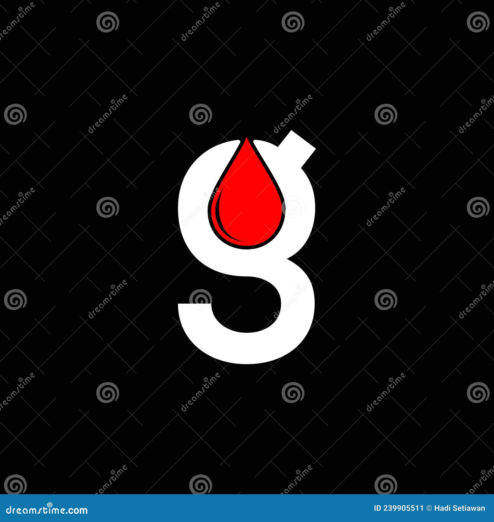 Simple Typography Font G with Water Drop Vector Logo Stock Vector ...