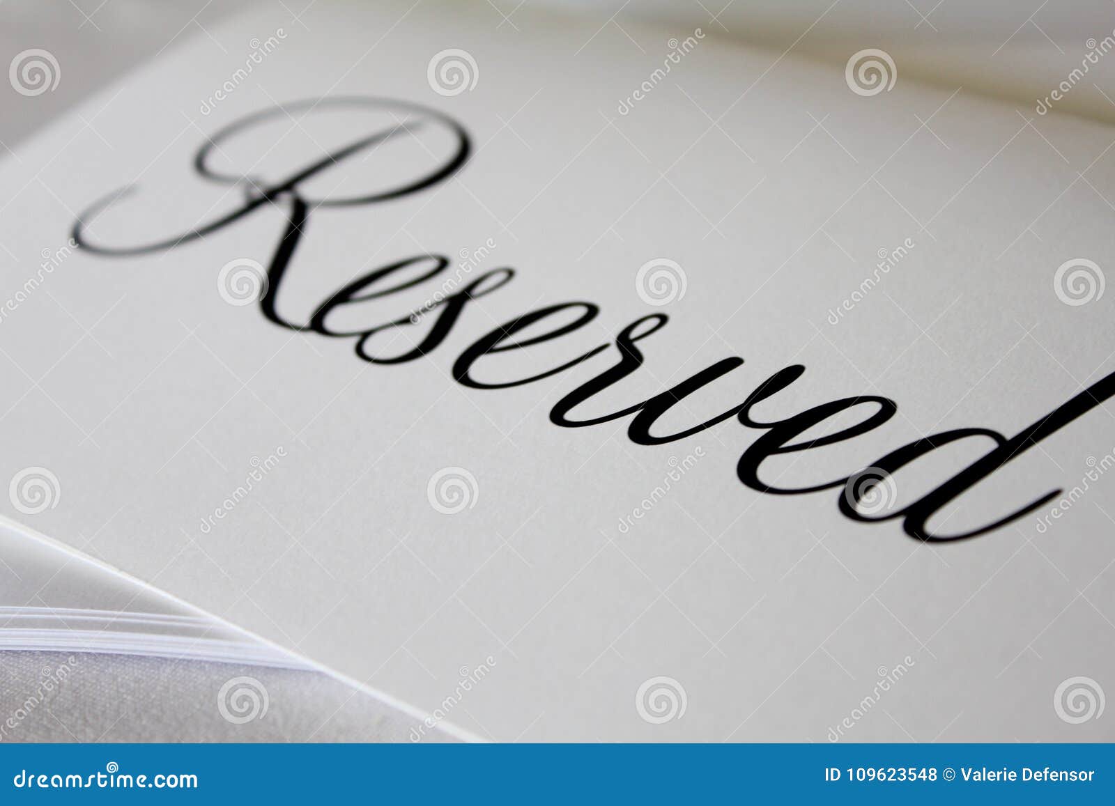 Riservato fotografia stock. Immagine di lettera, promo - 109623548