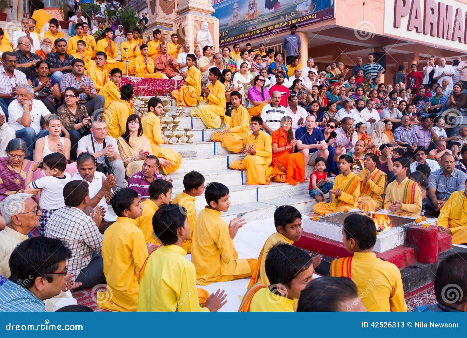 Rishikesh Bhajan Program editorial stock photo. Image of monks - 42526313