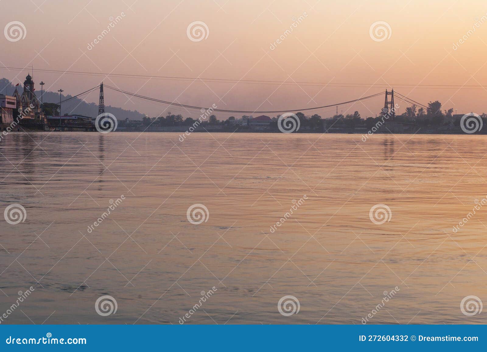 Rishikesh City and Ganga River Sunset View Stock Photo - Image of ...