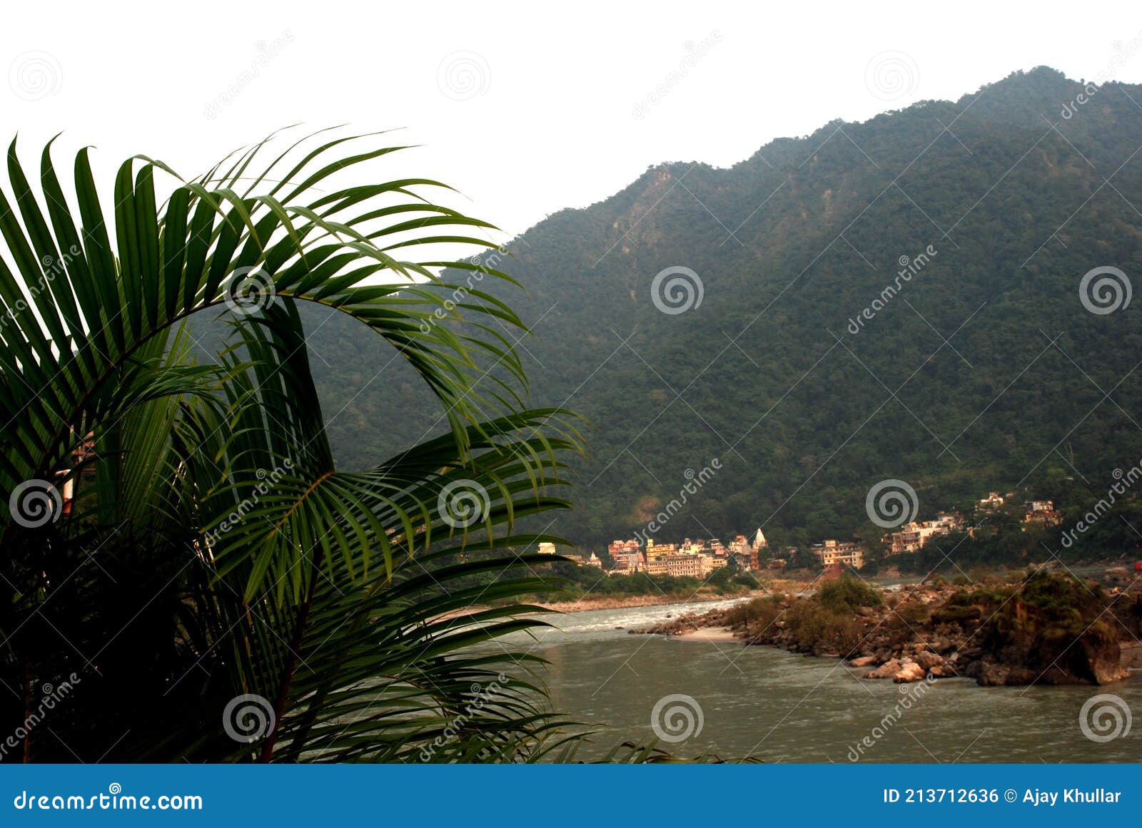 Rishikesh Ganga View in Landscape Stock Photo - Image of light, river ...