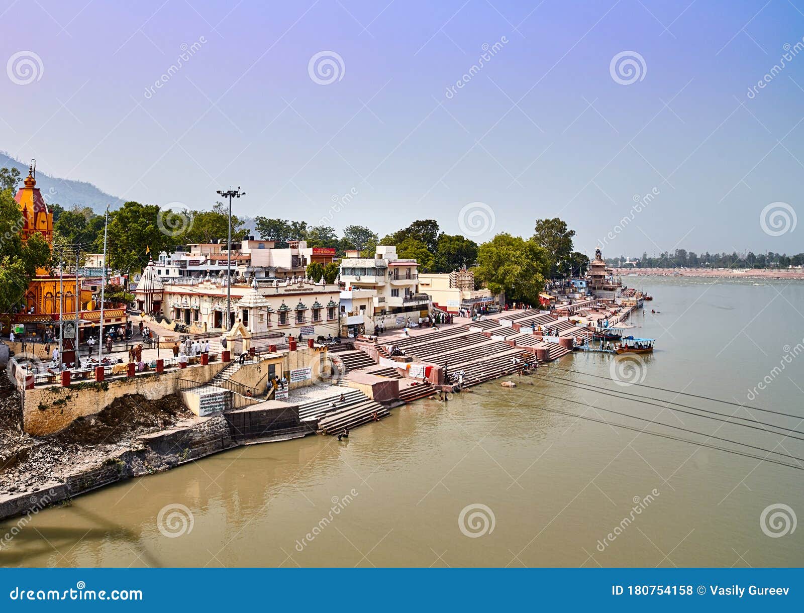 Rishikesh, Holy Town in India Stock Photo - Image of panorama, hindu ...