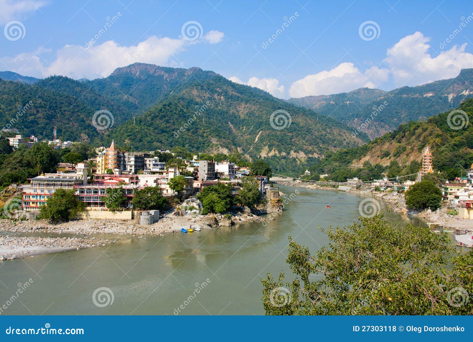 Rishikesh, India. stock photo. Image of landscape, panorama - 27303118