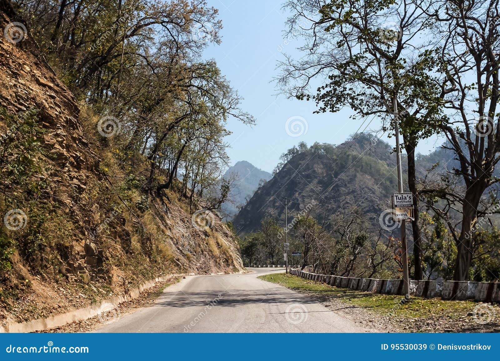 Mountain Road and Trees on the Mountains Editorial Stock Image - Image ...