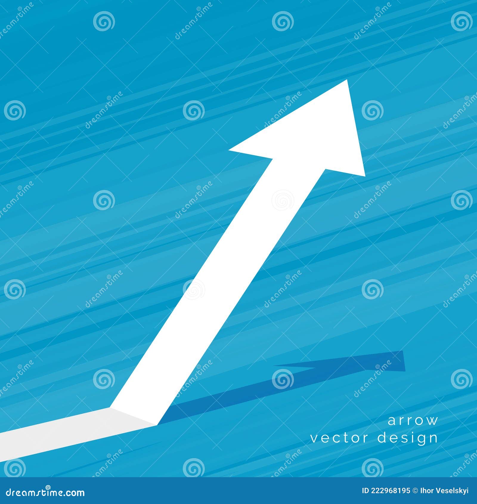 Rising Arrow on Blue Background Design Stock Vector - Illustration of ...