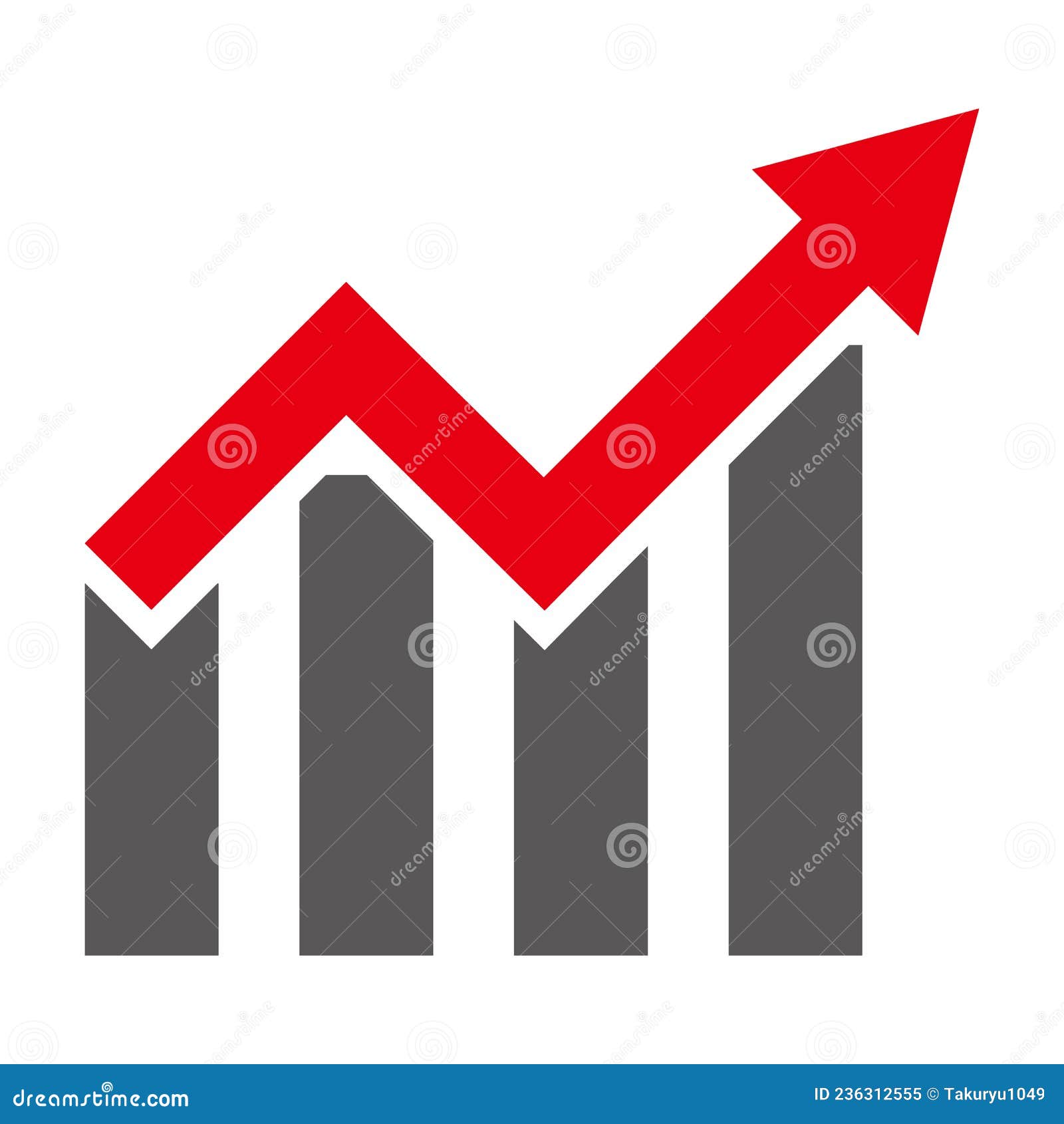Rising Arrow and Graph Icon. Vector. Stock Vector - Illustration of ...