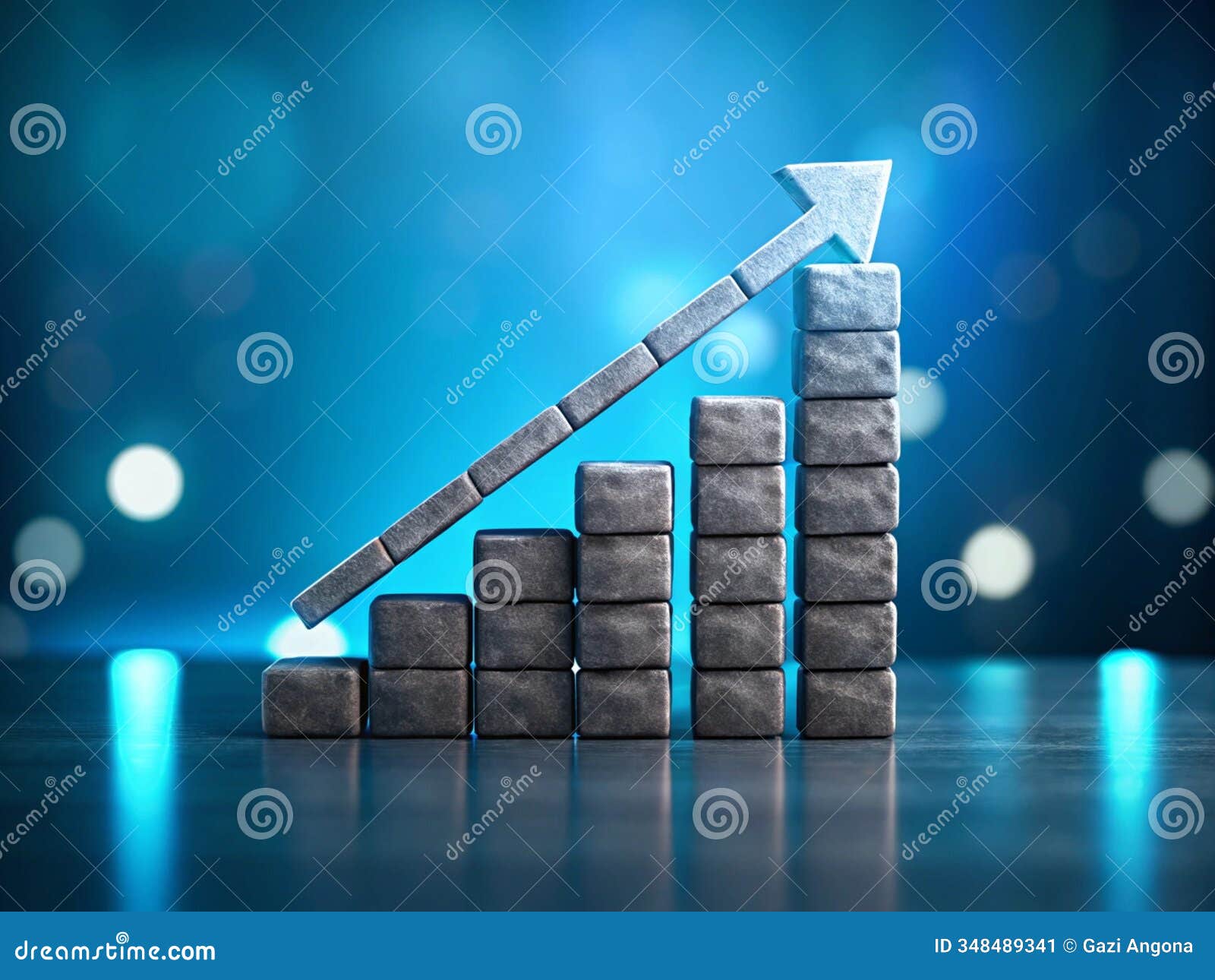 Arrow Graph with Stone Blocks Generative Ai Stock Illustration ...