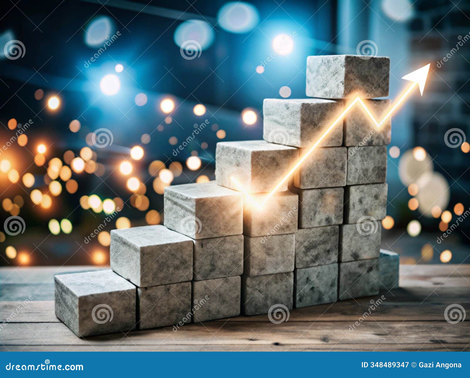 Arrow Graph with Stone Blocks Generative Ai Stock Illustration ...