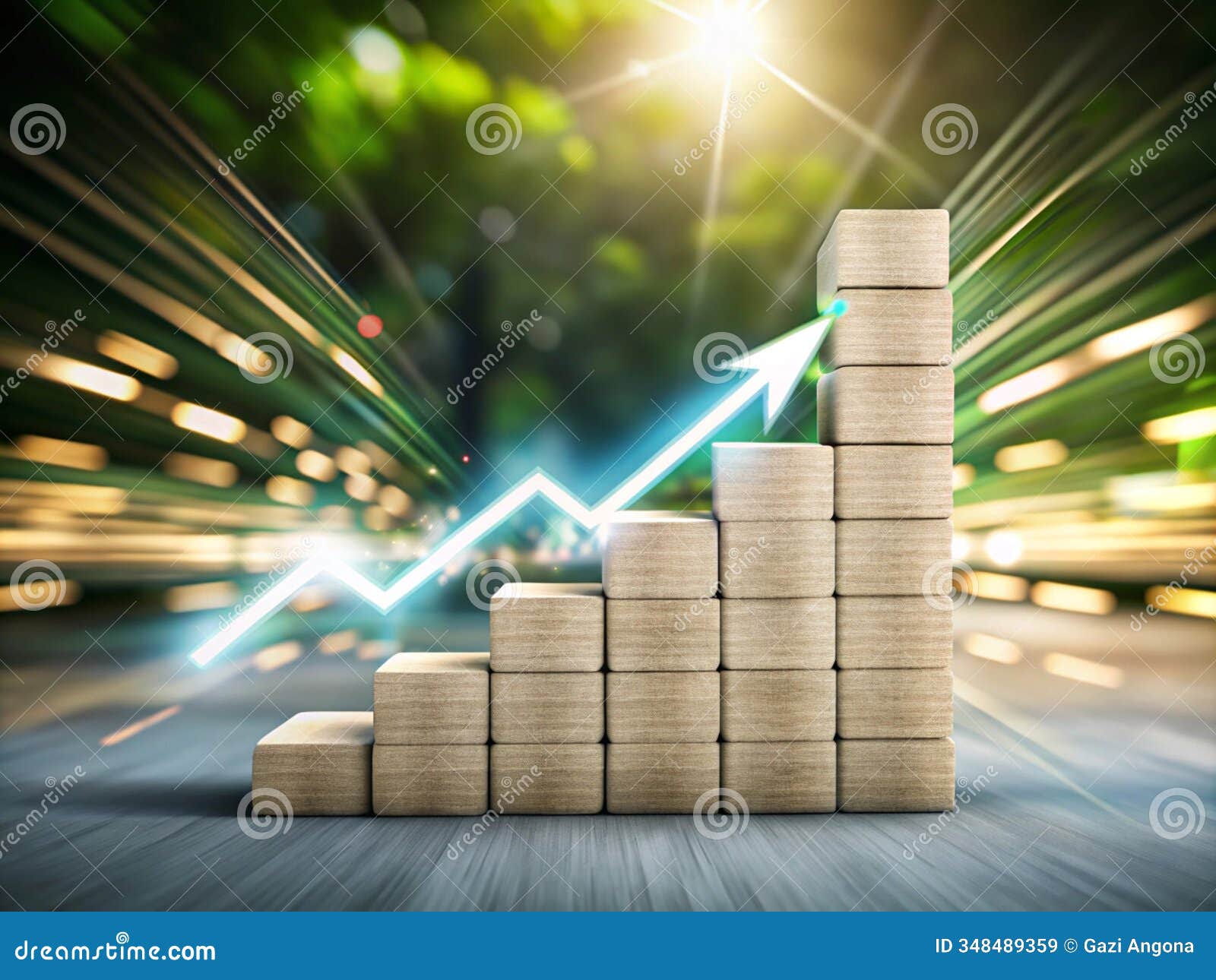 Arrow Graph with Stone Blocks Generative Ai Stock Illustration ...