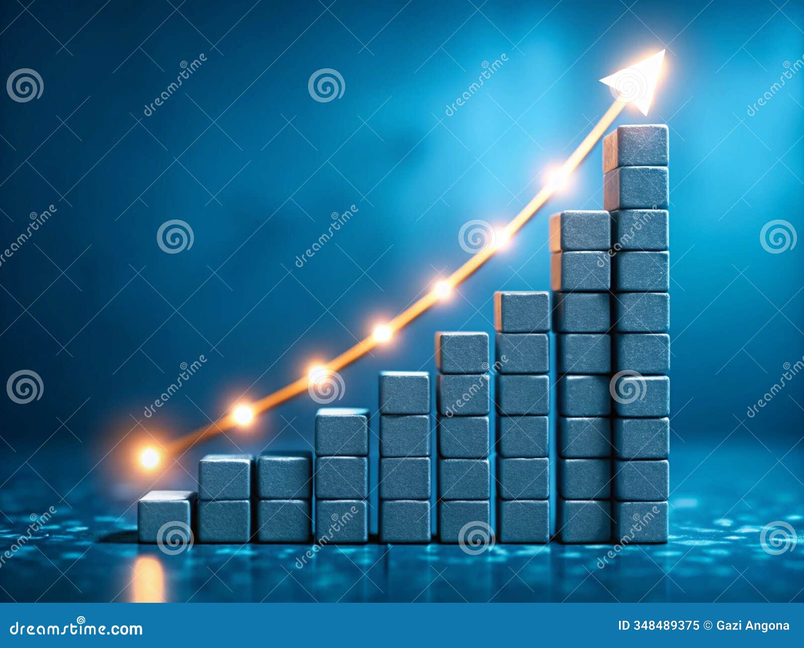 Arrow Graph with Stone Blocks Generative Ai Stock Illustration ...
