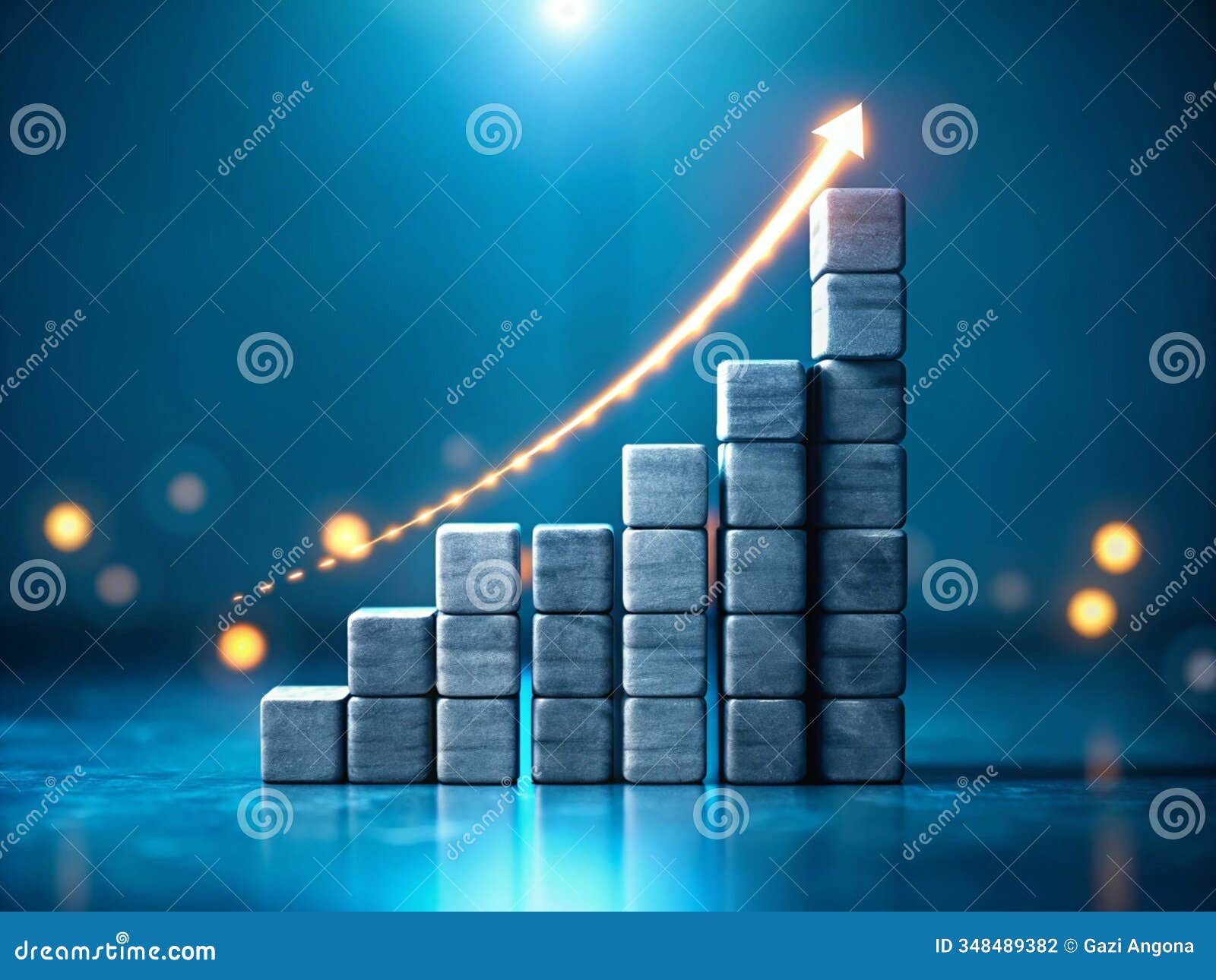 Arrow Graph with Stone Blocks Generative Ai Stock Illustration ...