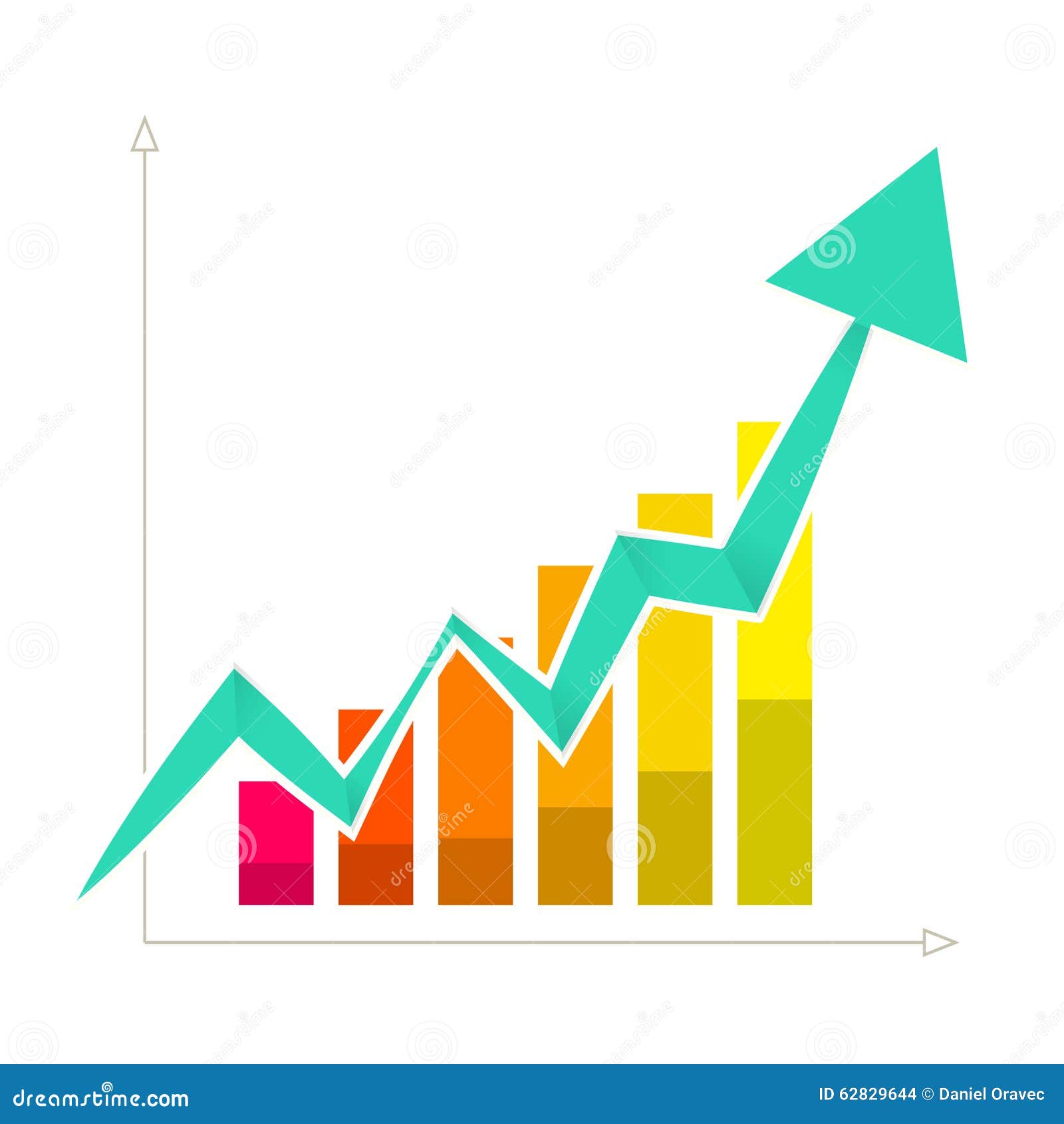 Rising Arrow Graph Vector stock vector. Illustration of diagram - 62829644