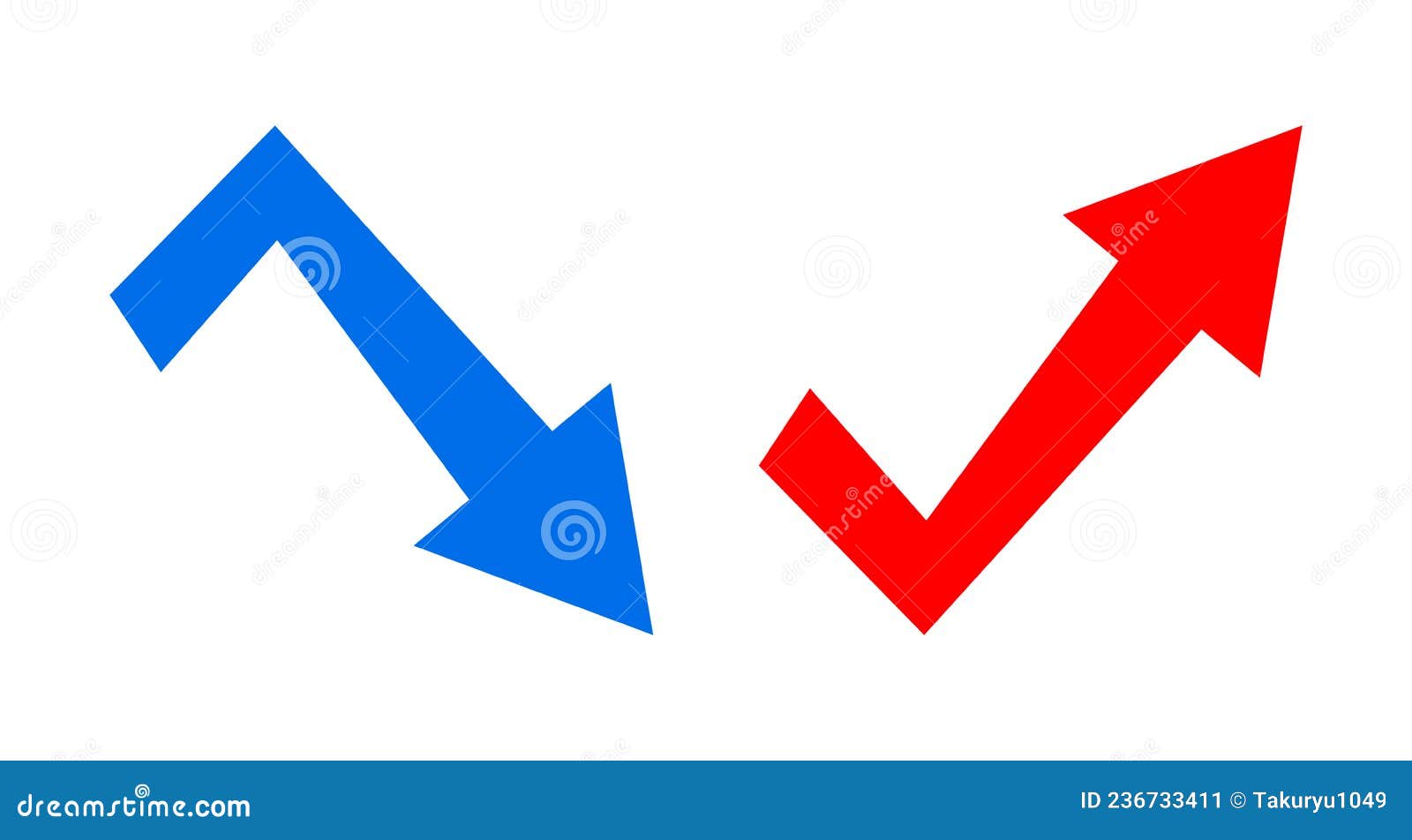 Rising Arrow Icon and Down Arrow Icon Set. Vector. Stock Illustration ...