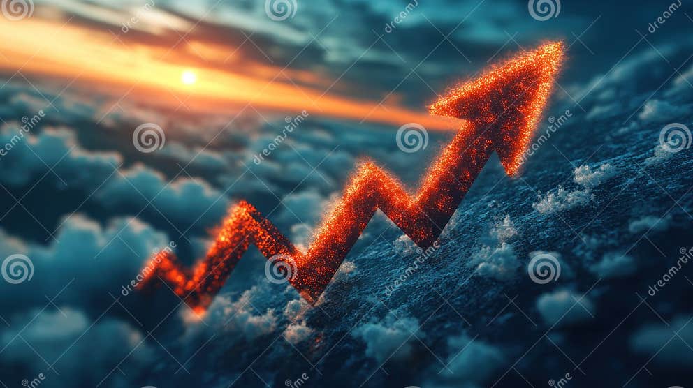 Rising Arrow Symbolizing Growth and Progress Against Dramatic Sky ...