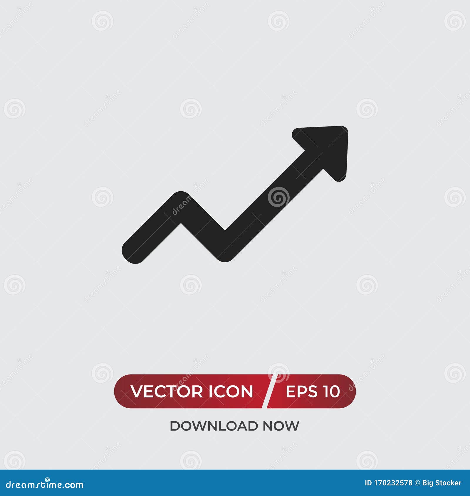 Rising Arrow Vector Icon in Modern Design Style for Web Site and Mobile ...
