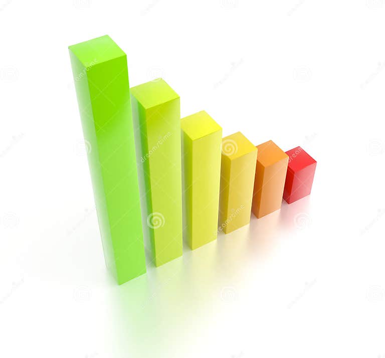 Rising bar chart stock illustration. Illustration of three - 8858916