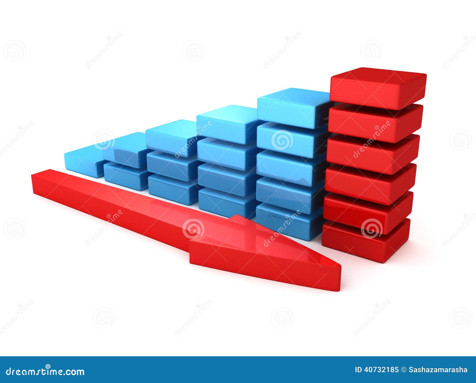 Rising Bar Chart Graph with Arrow Forward Stock Illustration ...