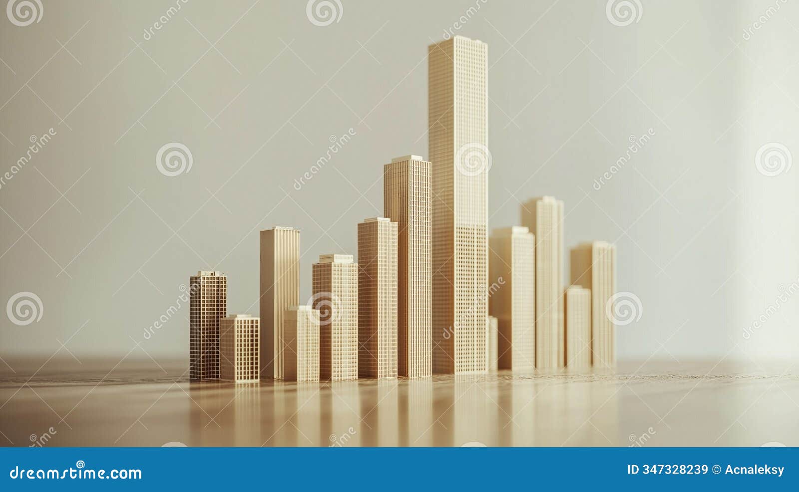 Rising Bar Graph with Each Bar Turning into a Skyscraper, Symbolizing ...