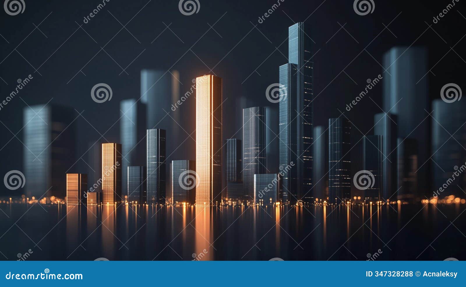 Rising Bar Graph with Each Bar Turning into a Skyscraper, Symbolizing ...