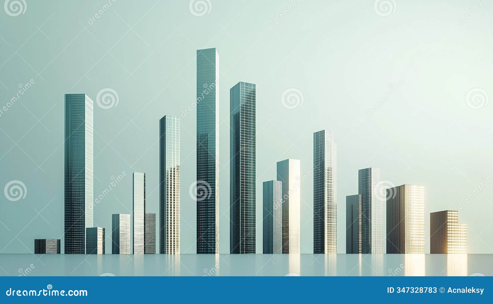 Rising Bar Graph with Each Bar Turning into a Skyscraper, Symbolizing ...