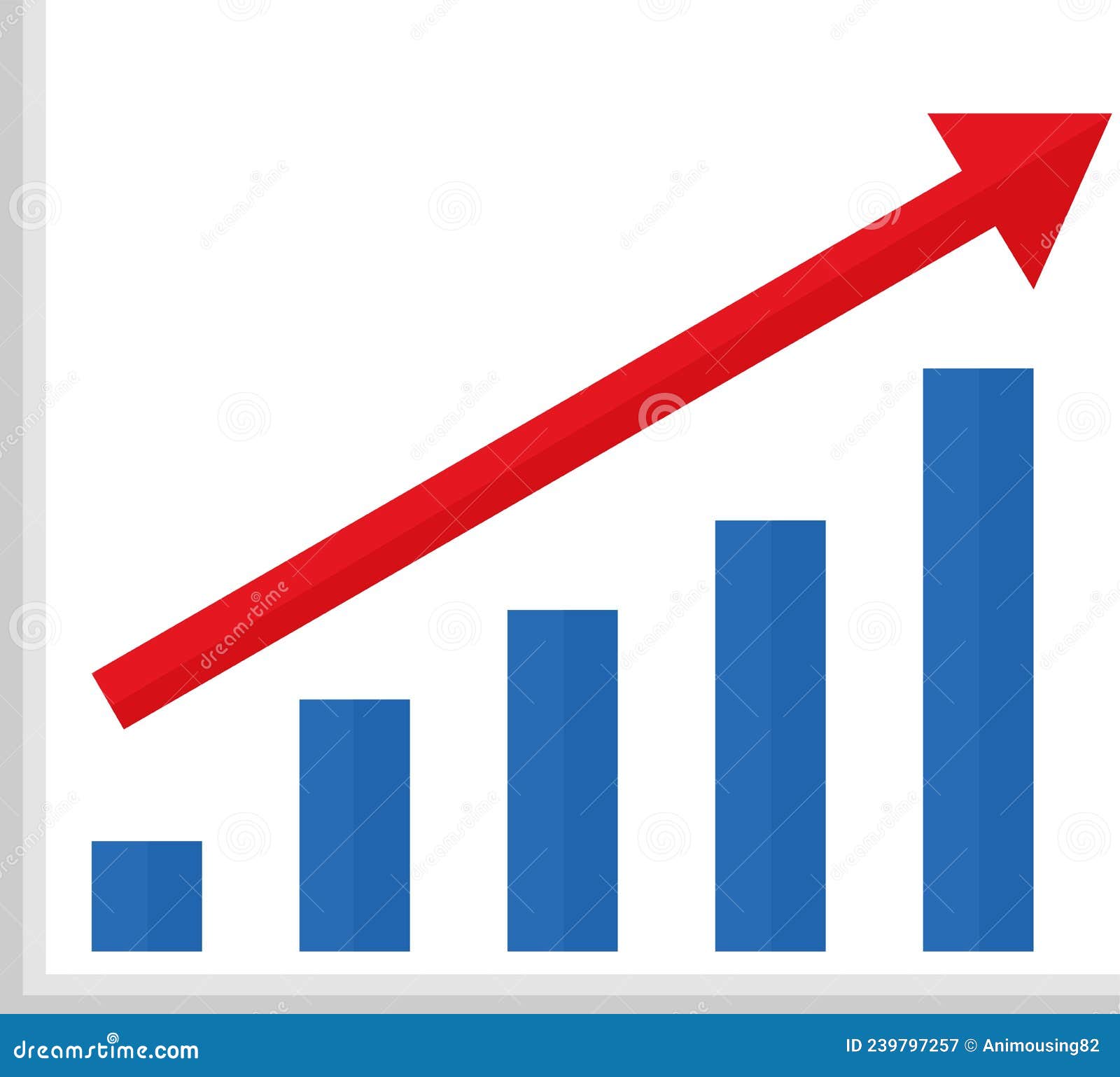 Rising bar graph stock vector. Illustration of achieved - 239797257