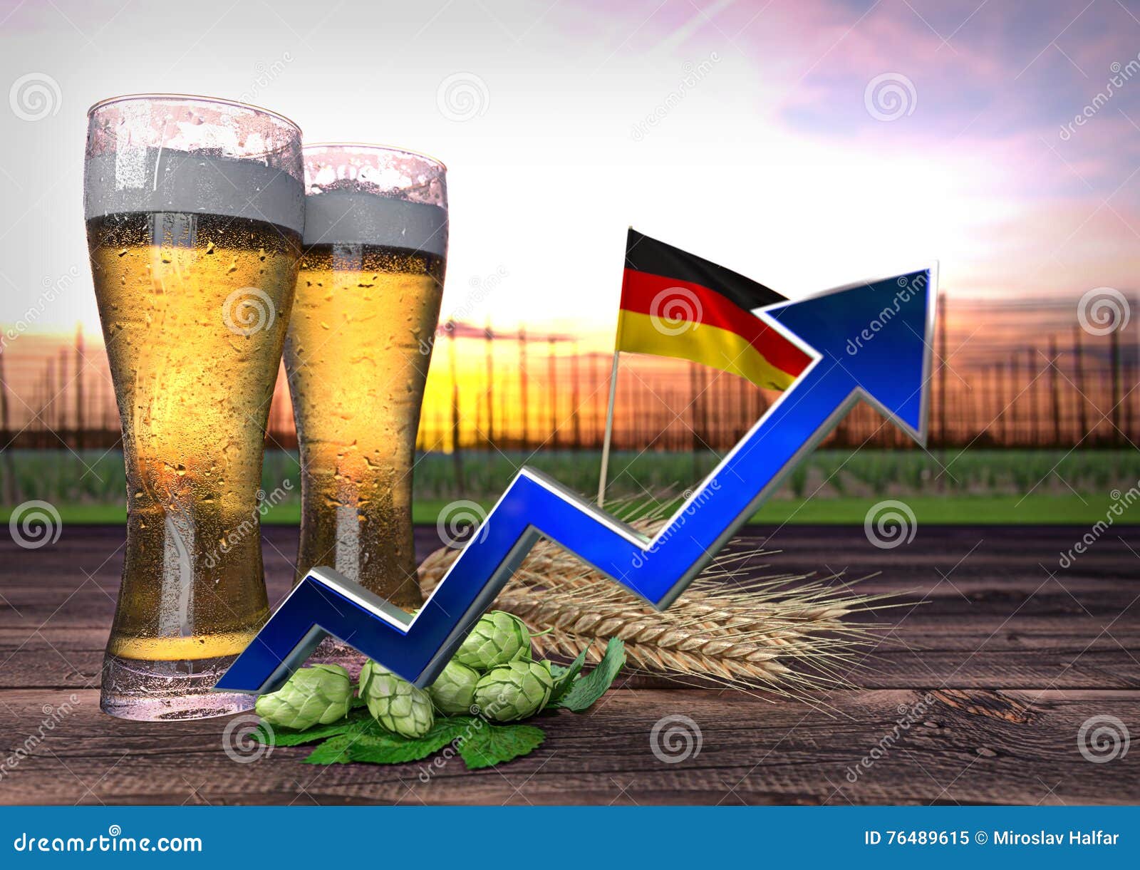Rising Beer Consumption in Germany. 3D Render Stock Image - Image of ...