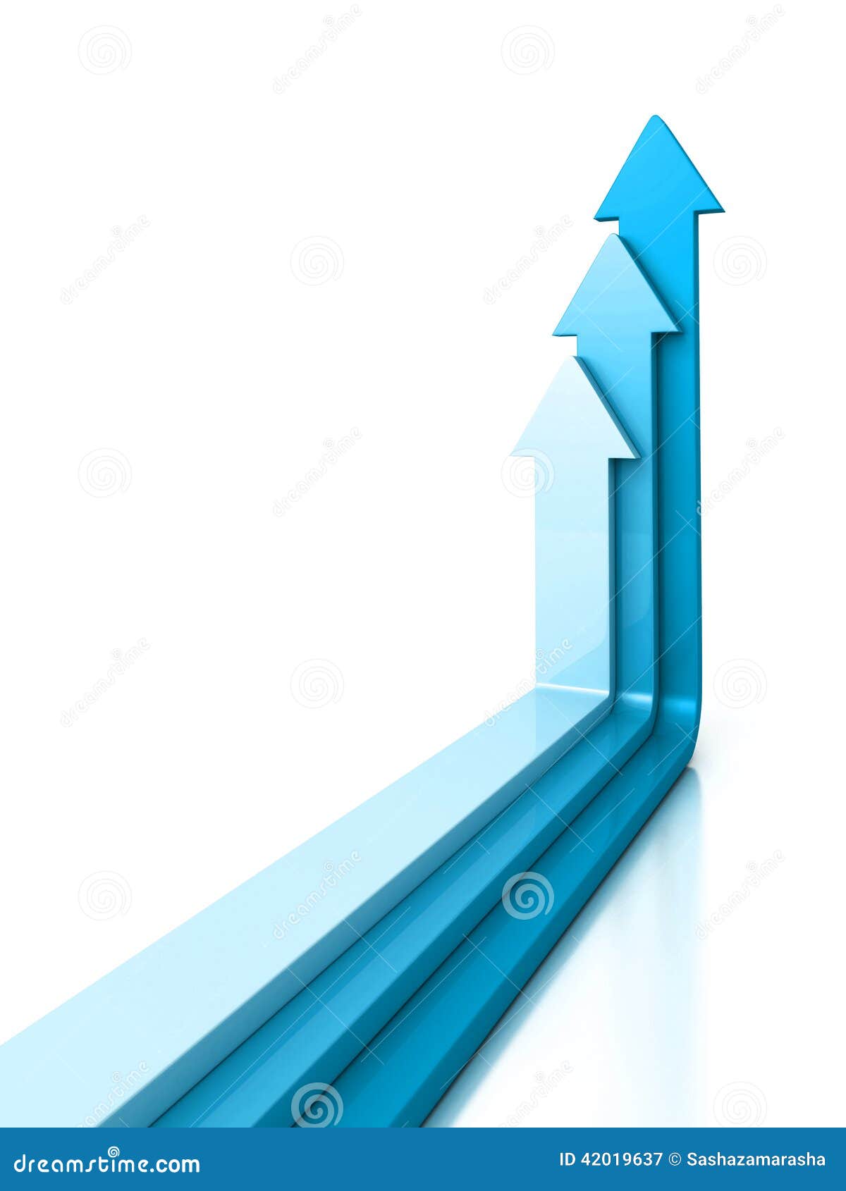 Rising Blue Arrows on White Background Stock Illustration ...