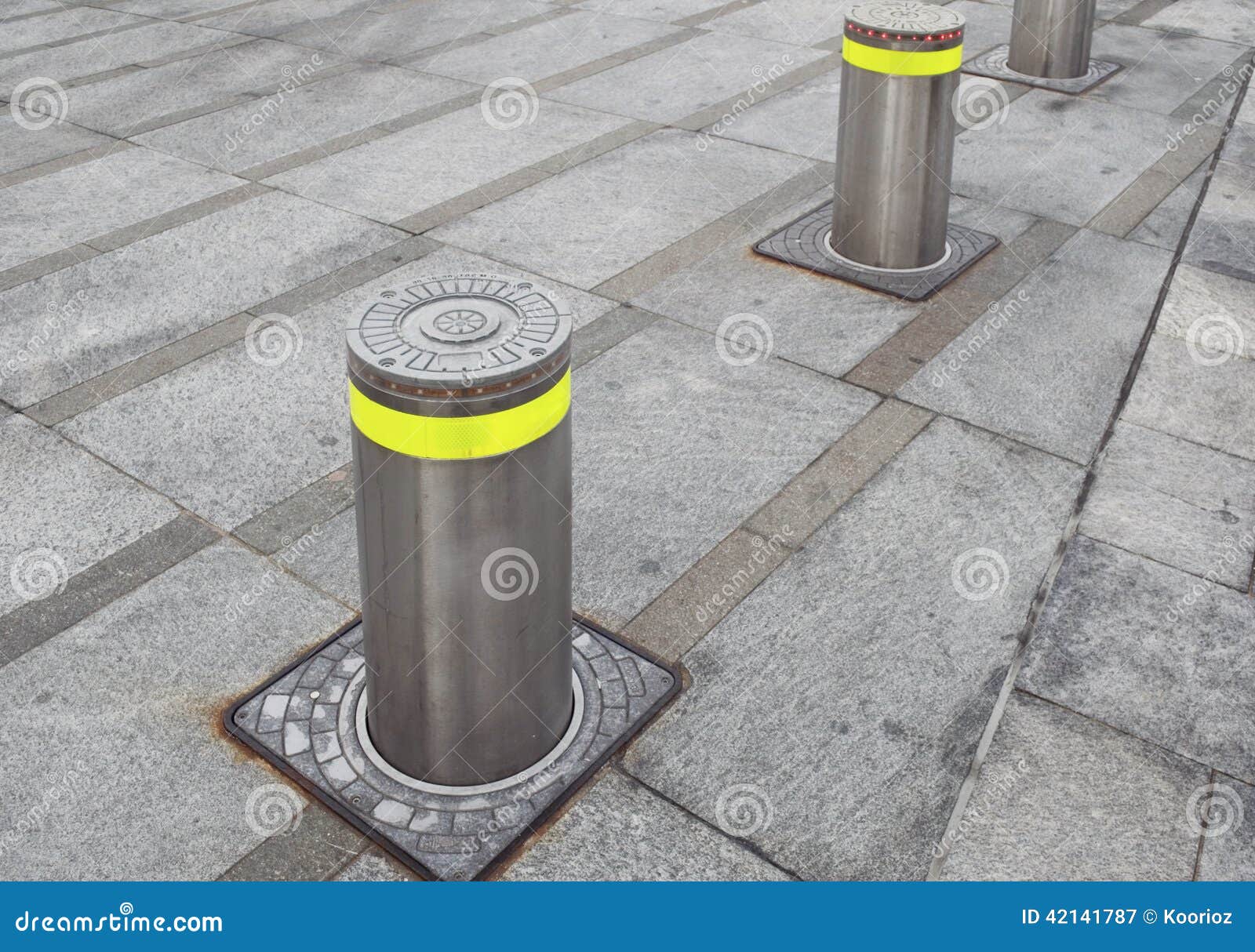 Rising bollards stock image. Image of exterior, prevention - 42141787