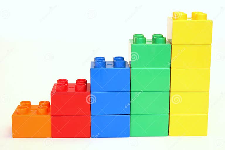 Rising building blocks stock image. Image of grow, colour - 12847529