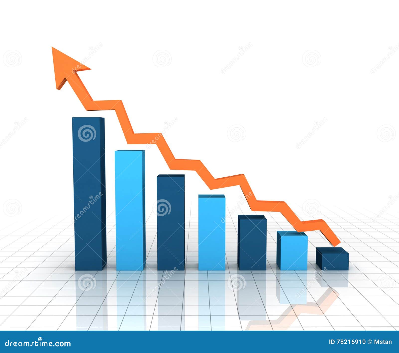 Rising Business Graph Concept 3d Illustration Stock Illustration ...
