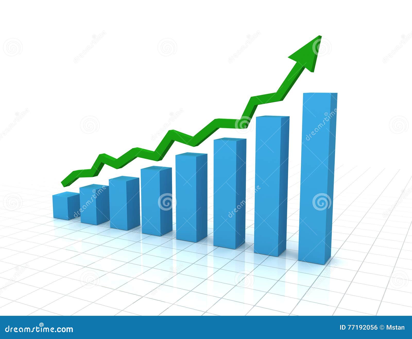 Rising Business Graph Concept 3d Illustration Stock Illustration ...