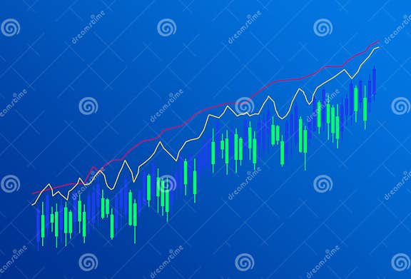 Rising Candlestick Chart stock illustration. Illustration of exchange ...