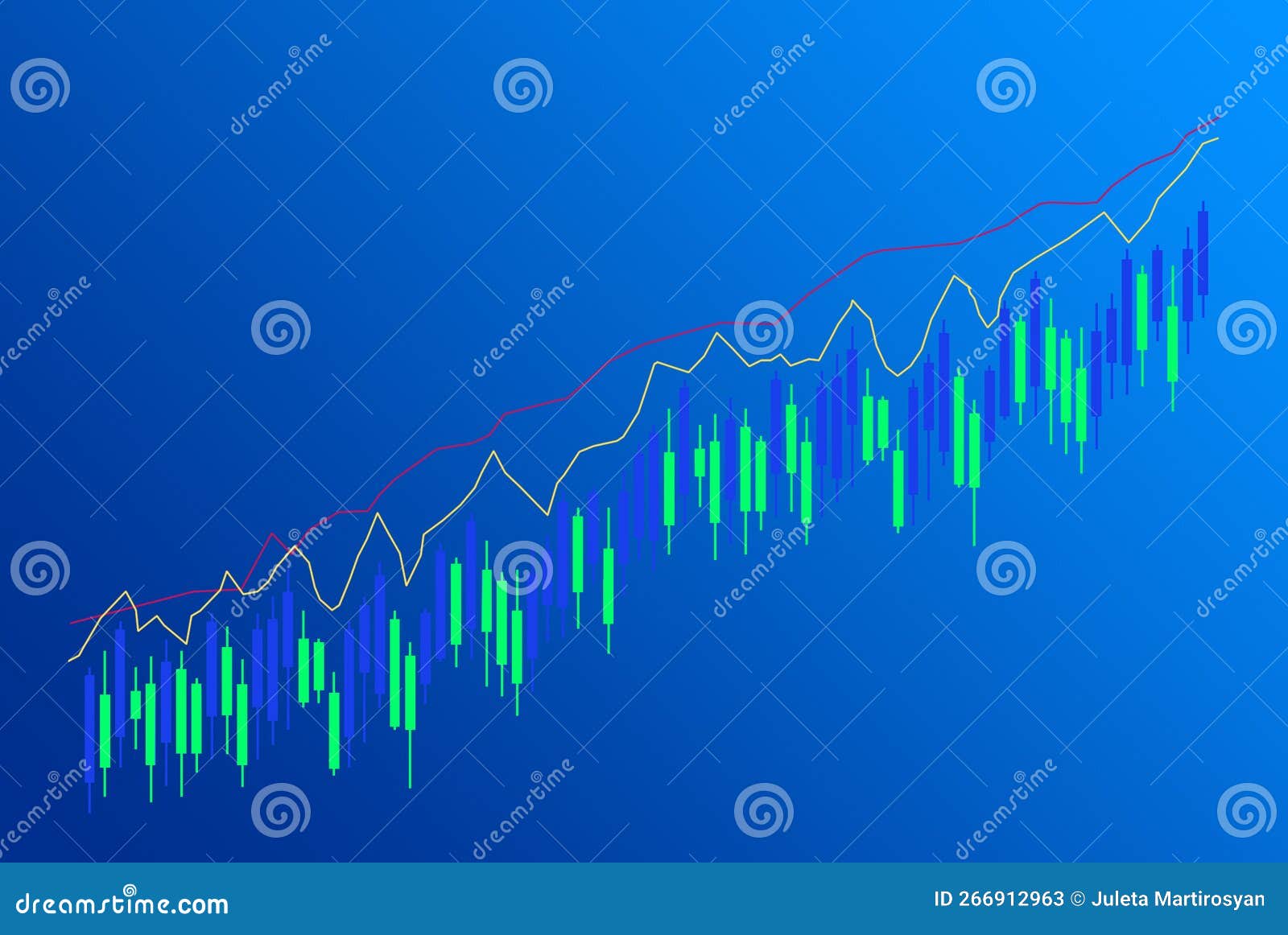 Rising Candlestick Chart stock illustration. Illustration of business ...