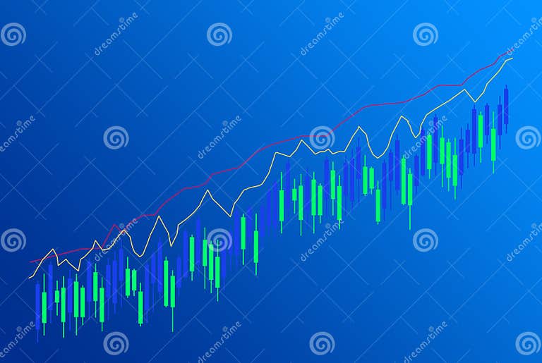 Rising Candlestick Chart stock illustration. Illustration of business ...