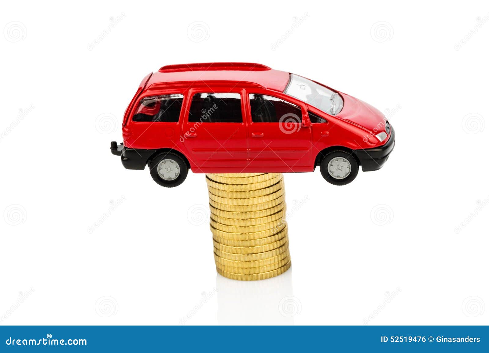 Rising Car Costs. Car on Coins Stock Photo - Image of payment ...