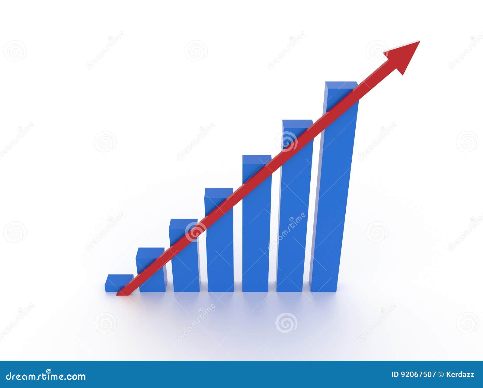 Rising chart with arrow stock illustration. Illustration of growth ...