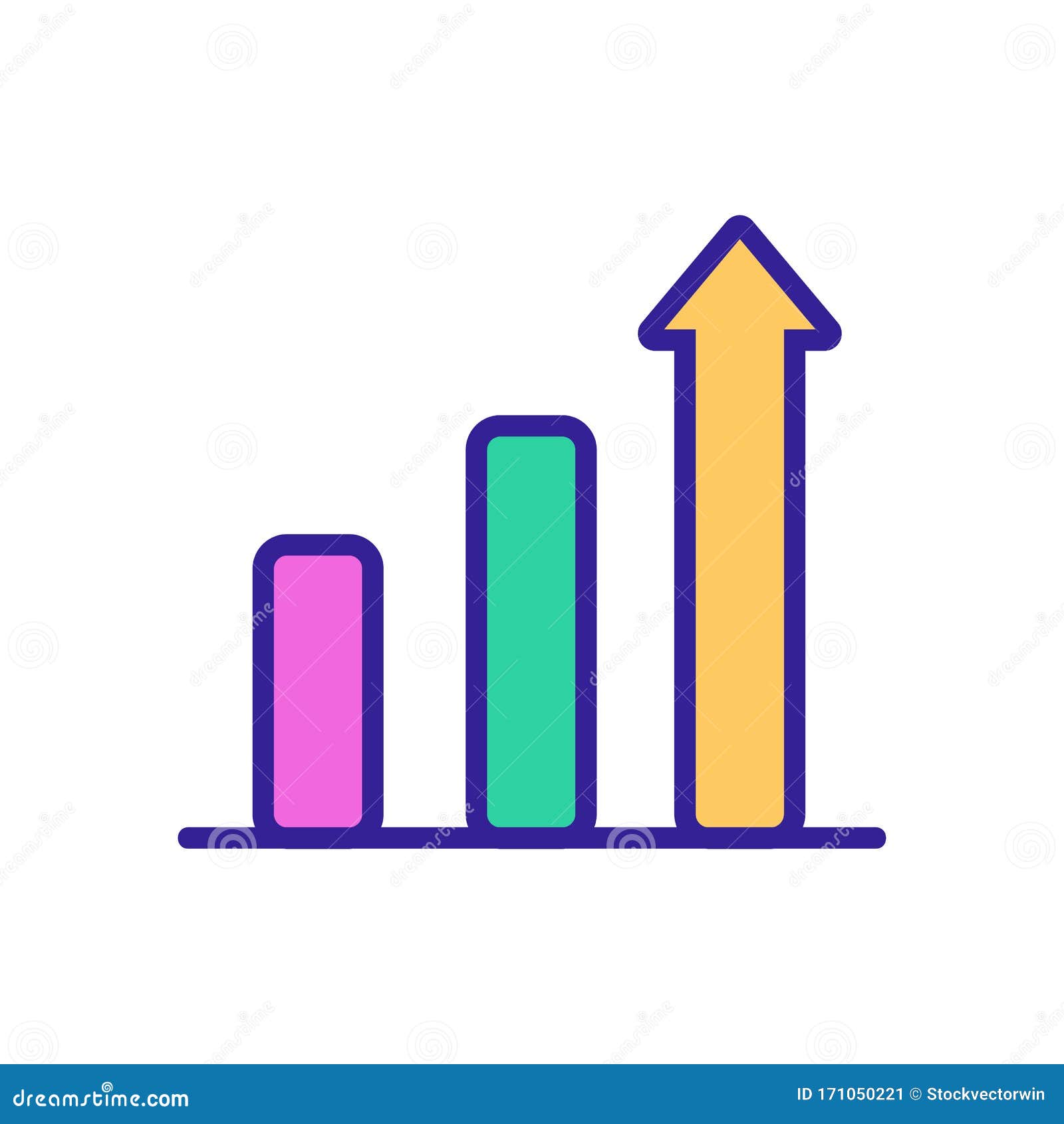 Rising Chart Icon Vector. Isolated Contour Symbol Illustration Stock ...