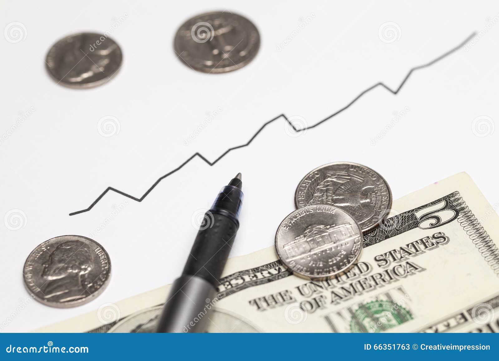 Rising chart and money stock image. Image of rising, boom - 66351763