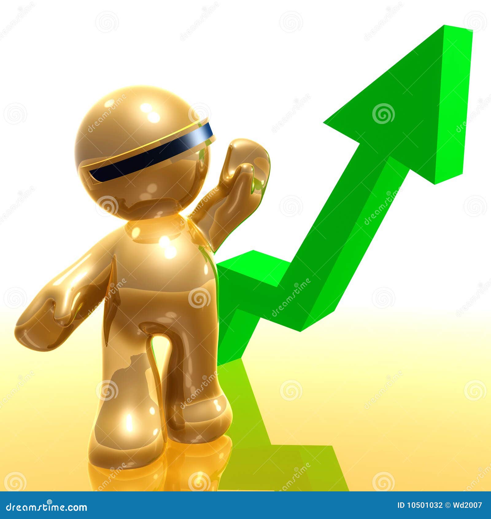 Rising Chart of Success 3d Icon Stock Illustration - Illustration of ...