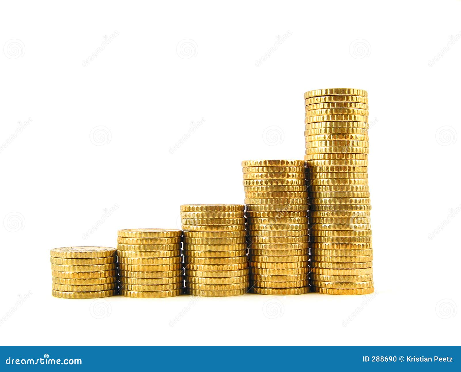 Rising Coins (plain Front View) Stock Photo - Image of building, money ...