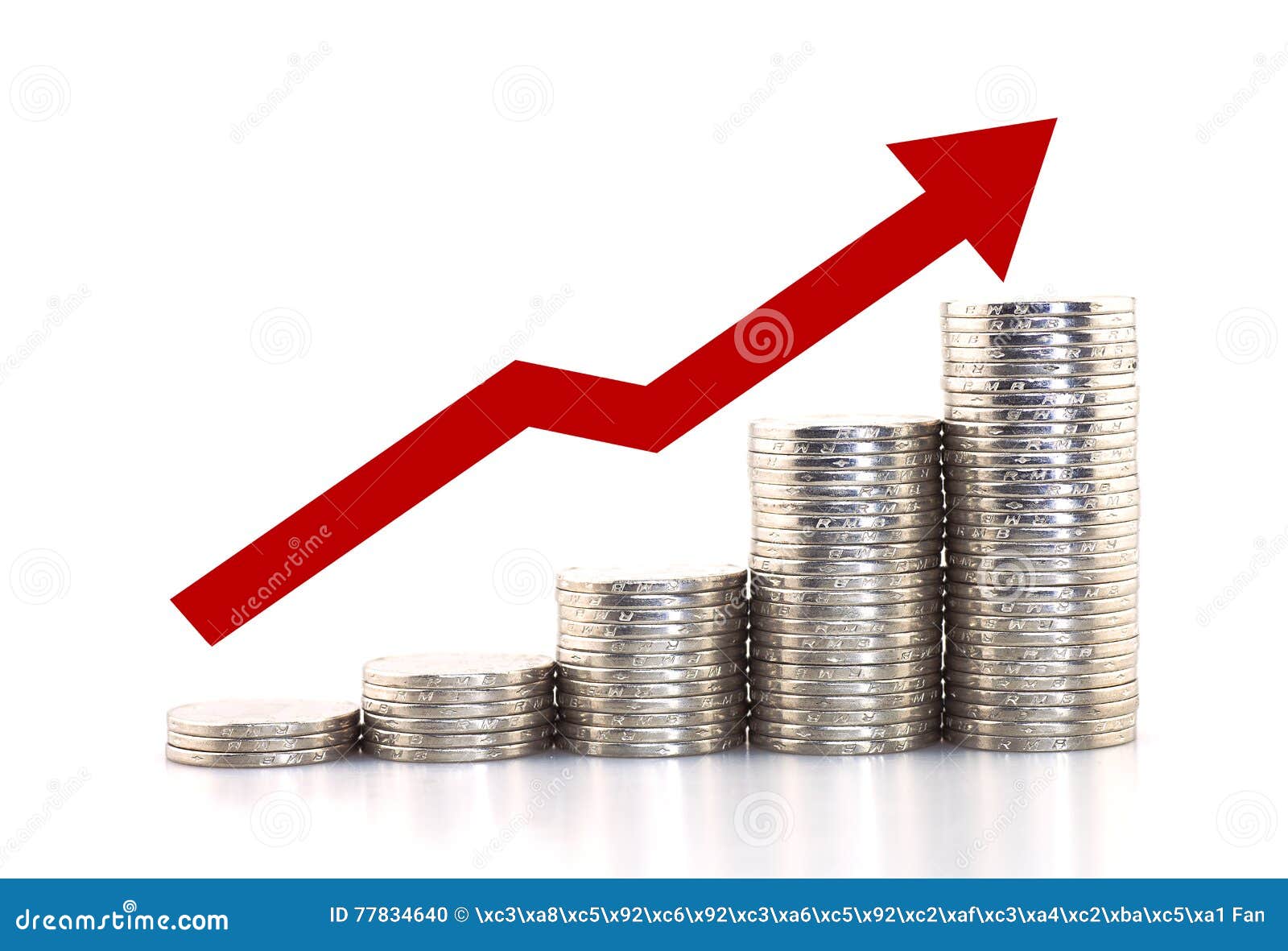 Rising coins stock photo. Image of golden, investor, pension - 77834640