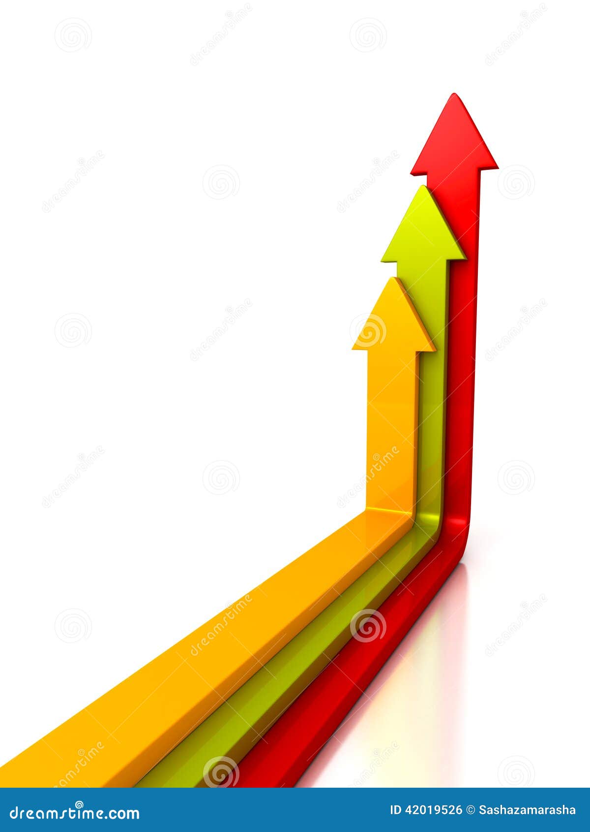 Rising Colorful Arrows on White Background Stock Illustration ...