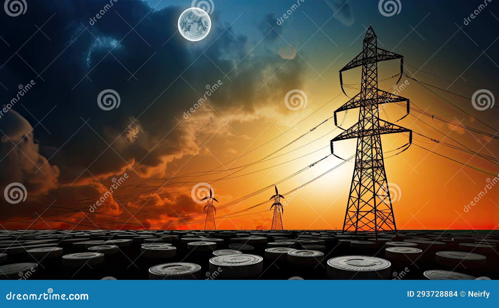 Rising Costs of Electricity Stock Illustration - Illustration of ...