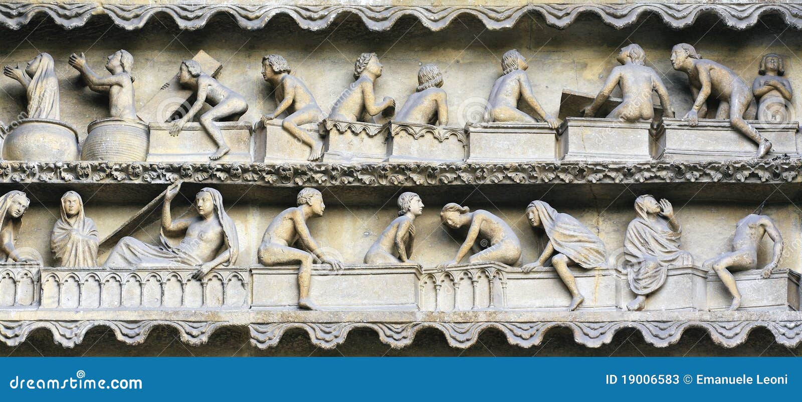 Rising from Death Bas Relief, Reims Stock Image - Image of apocalypse ...