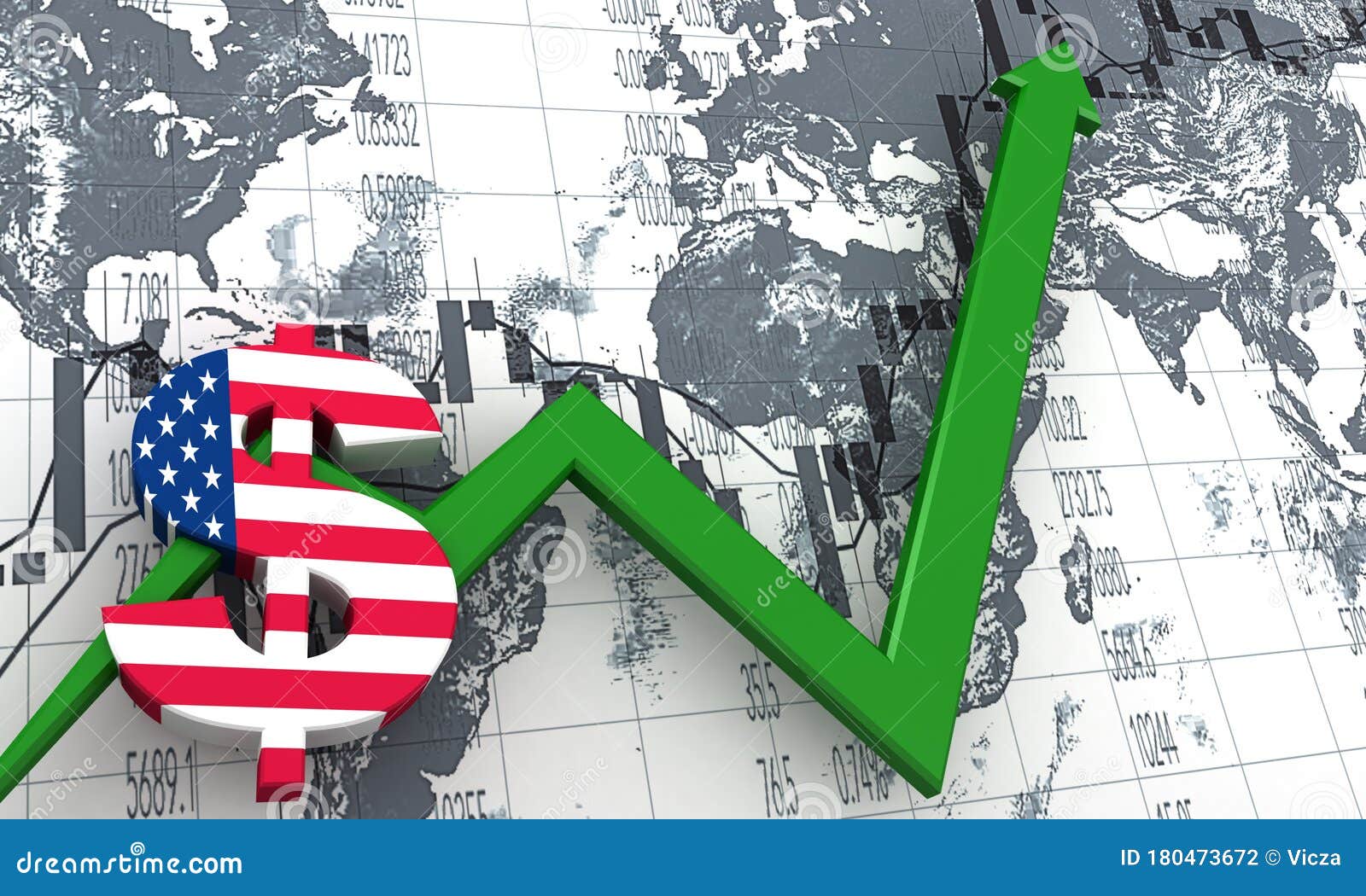 Rising Dollar stock illustration. Illustration of business - 180473672